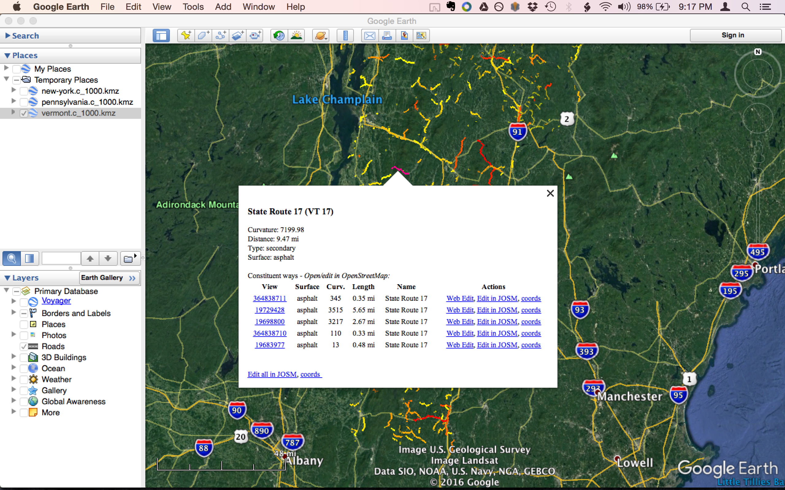 Using KML Files – Curvature
